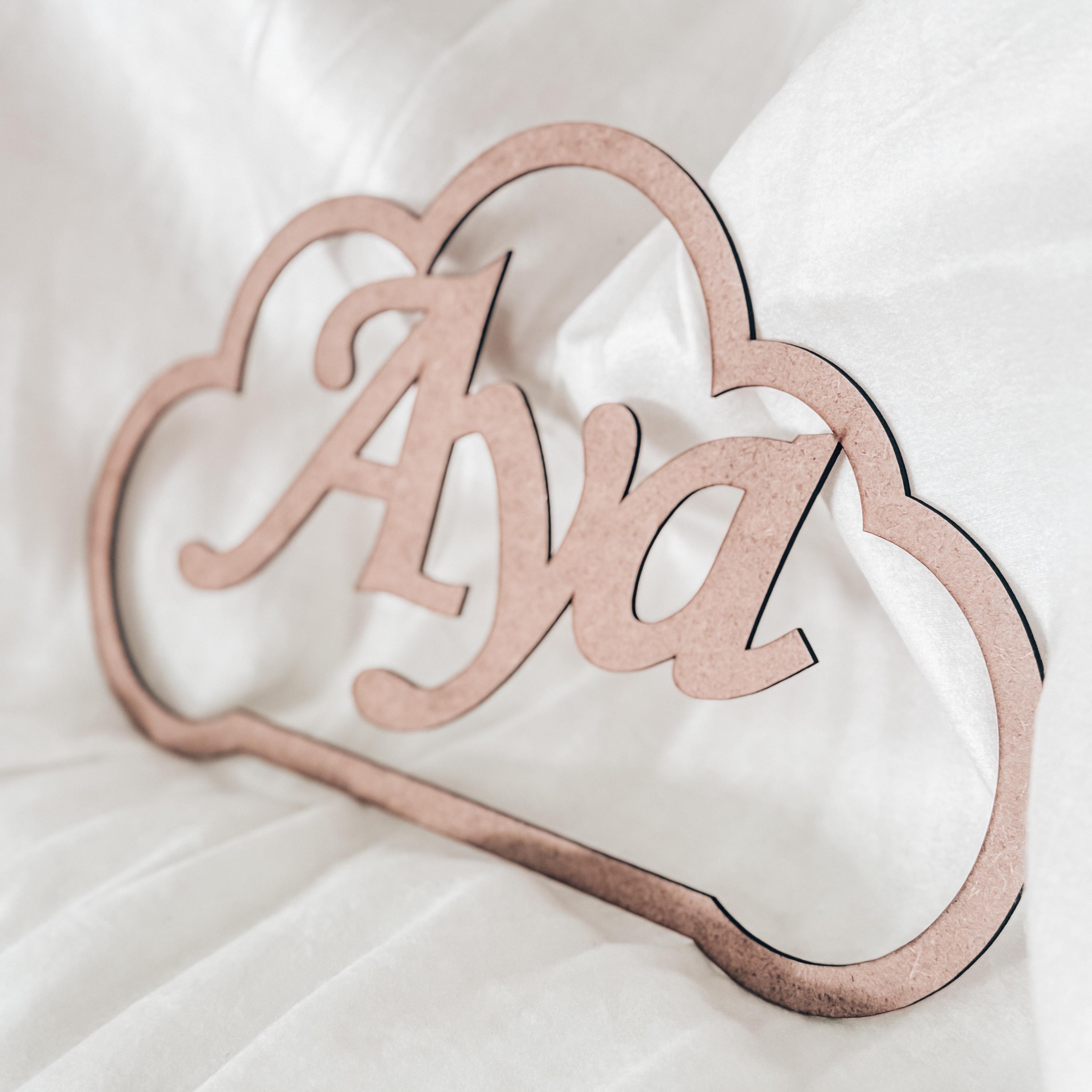 DIY Cloud Name Sign – Laser Cut Wooden Name in Cloud Shape ...