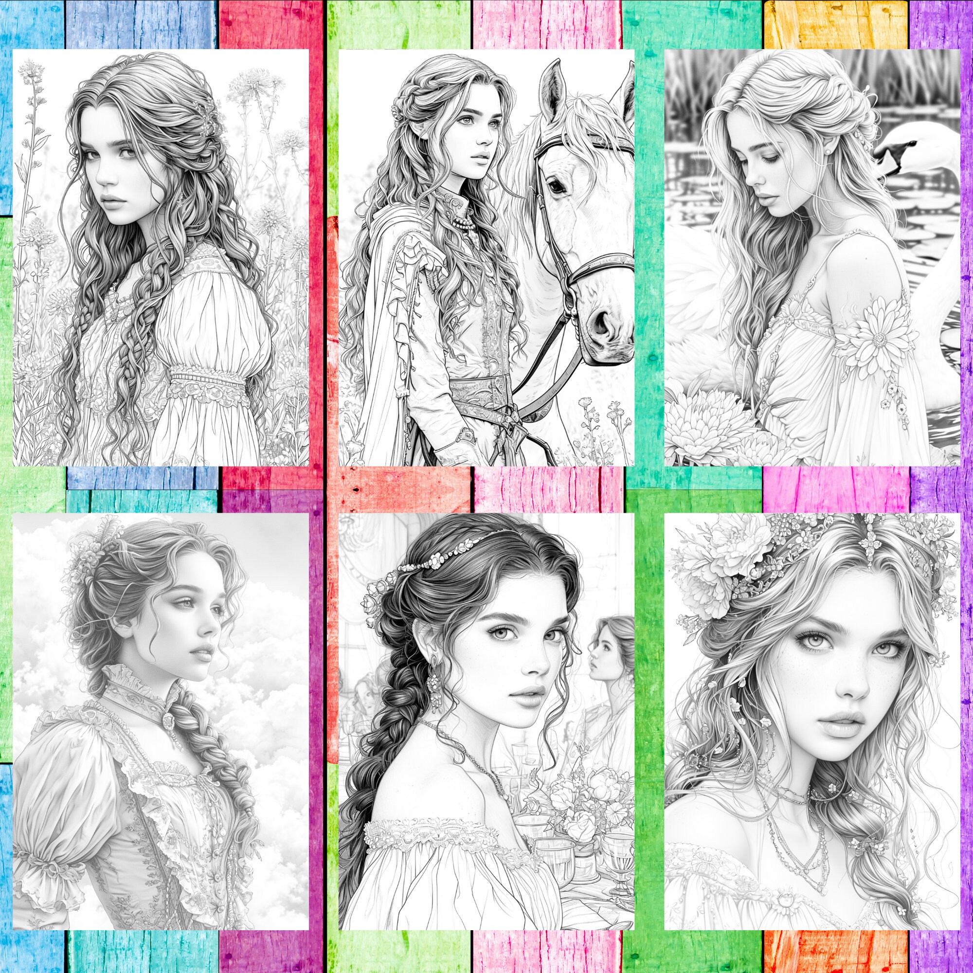 Royal Princess Coloring Book Pages Magical Princess Themes Printable ...