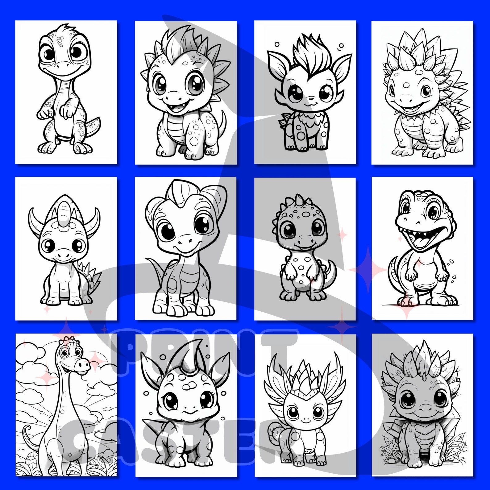 Dinosaur Coloring Pages: Adult & Kids Coloring Book, Boys Big Dinosaur ...