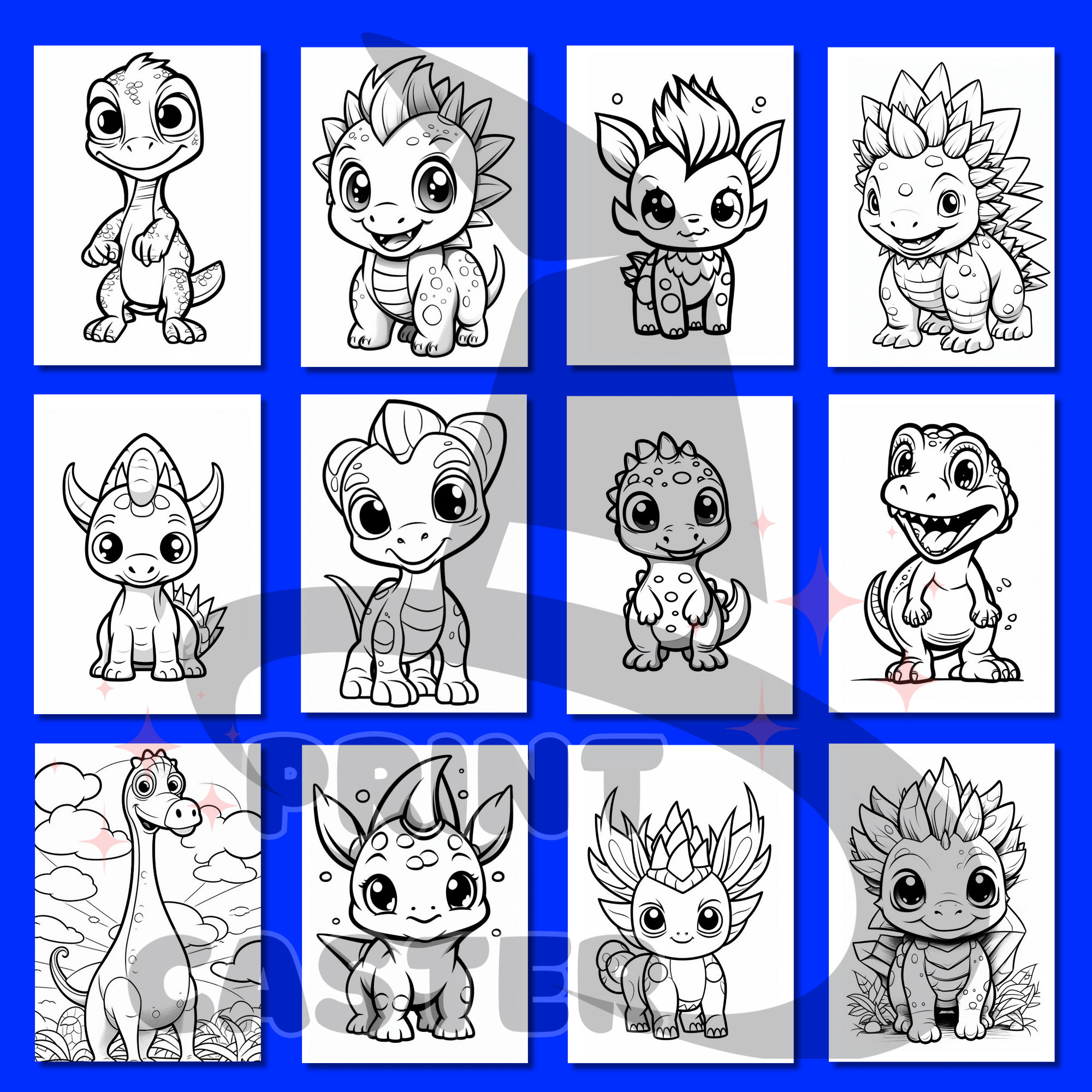 Dinosaur Coloring Pages: Adult & Kids Coloring Book, Boys Big Dinosaur ...