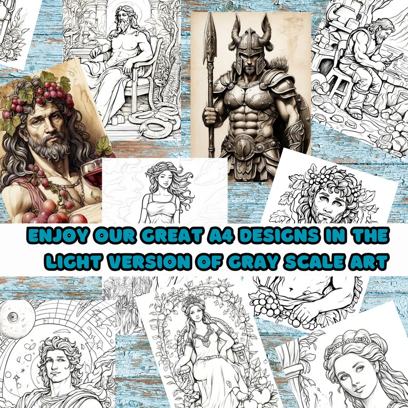 Greek Gods Coloring Pages Instant Download Adult Coloring Book ...