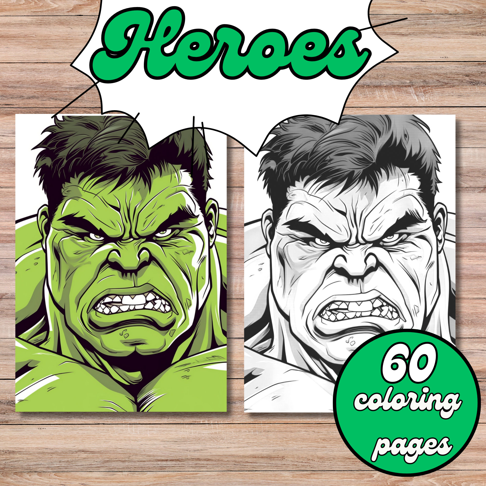 Hulk Face Coloring Page