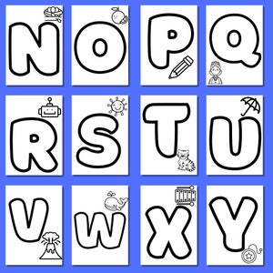 Back to School: ABC Printable, Alphabet Coloring, Kids' Numbers,welcome ...