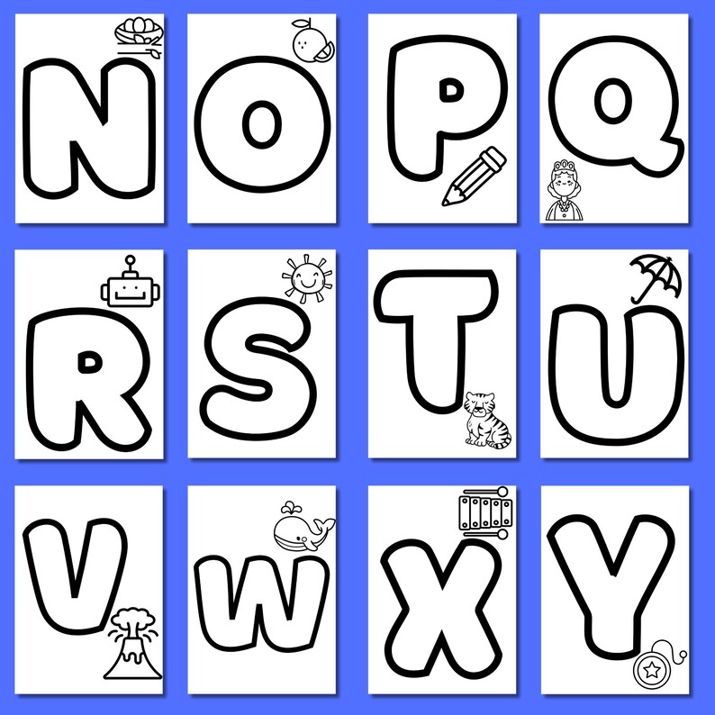 Back to School: ABC Printable Alphabet Coloring Kids' - Etsy