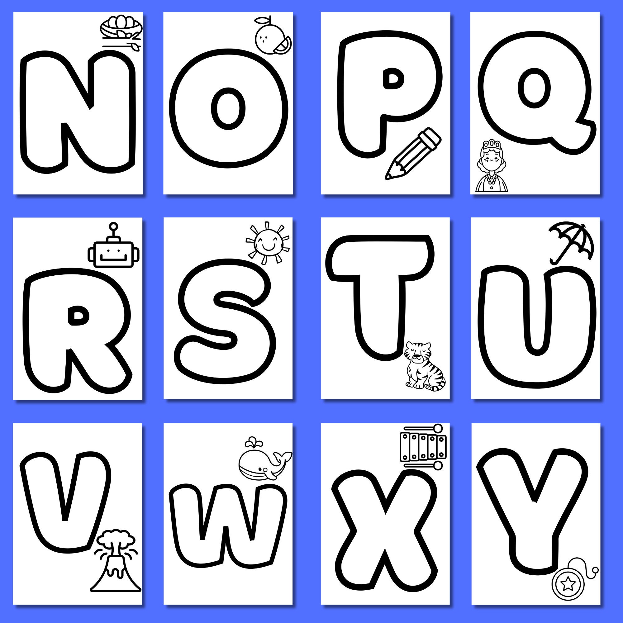 Back to School: ABC Printable Alphabet Coloring Kids' - Etsy