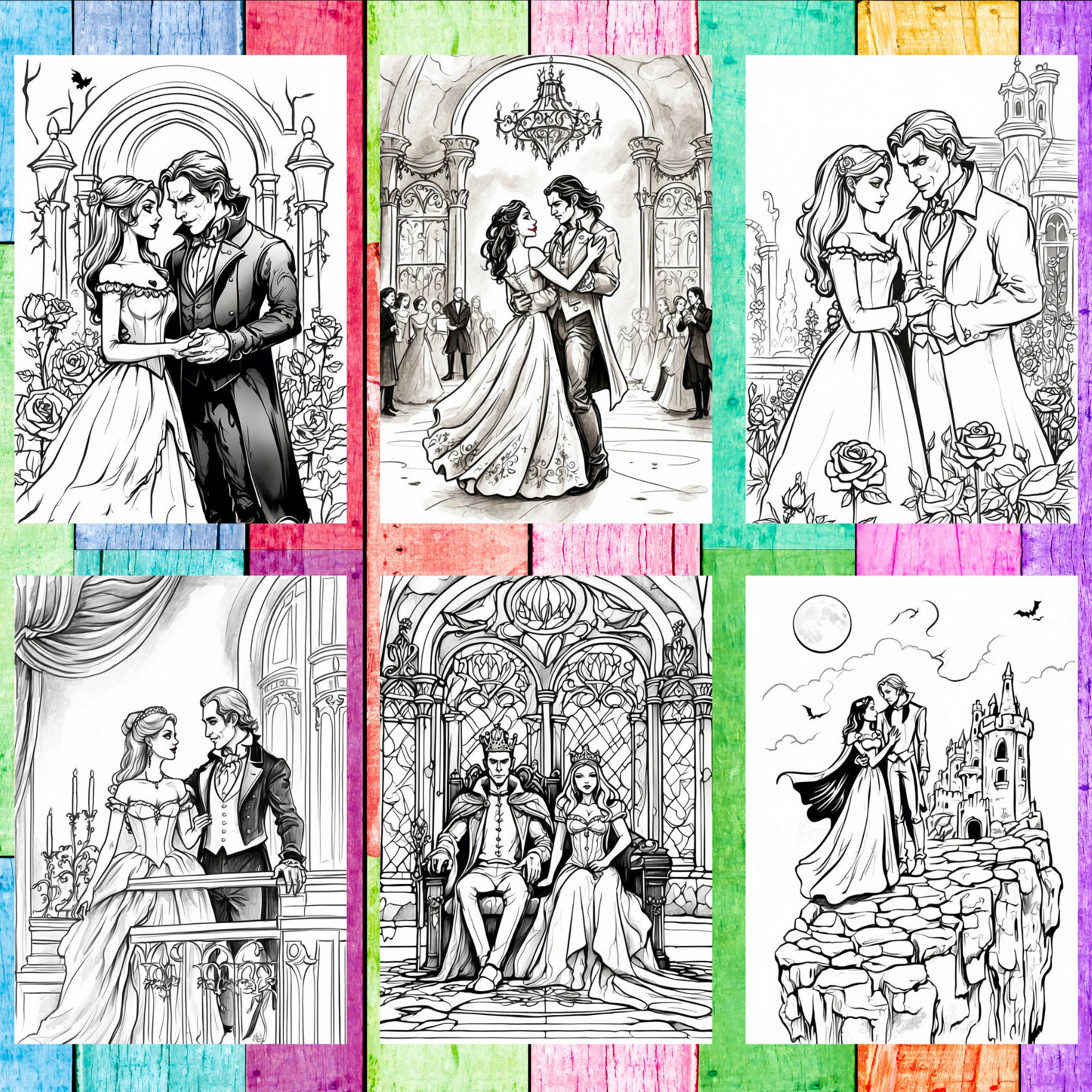 Vampires Coloring Pages Book Gothic & Halloween Themes Printable ...