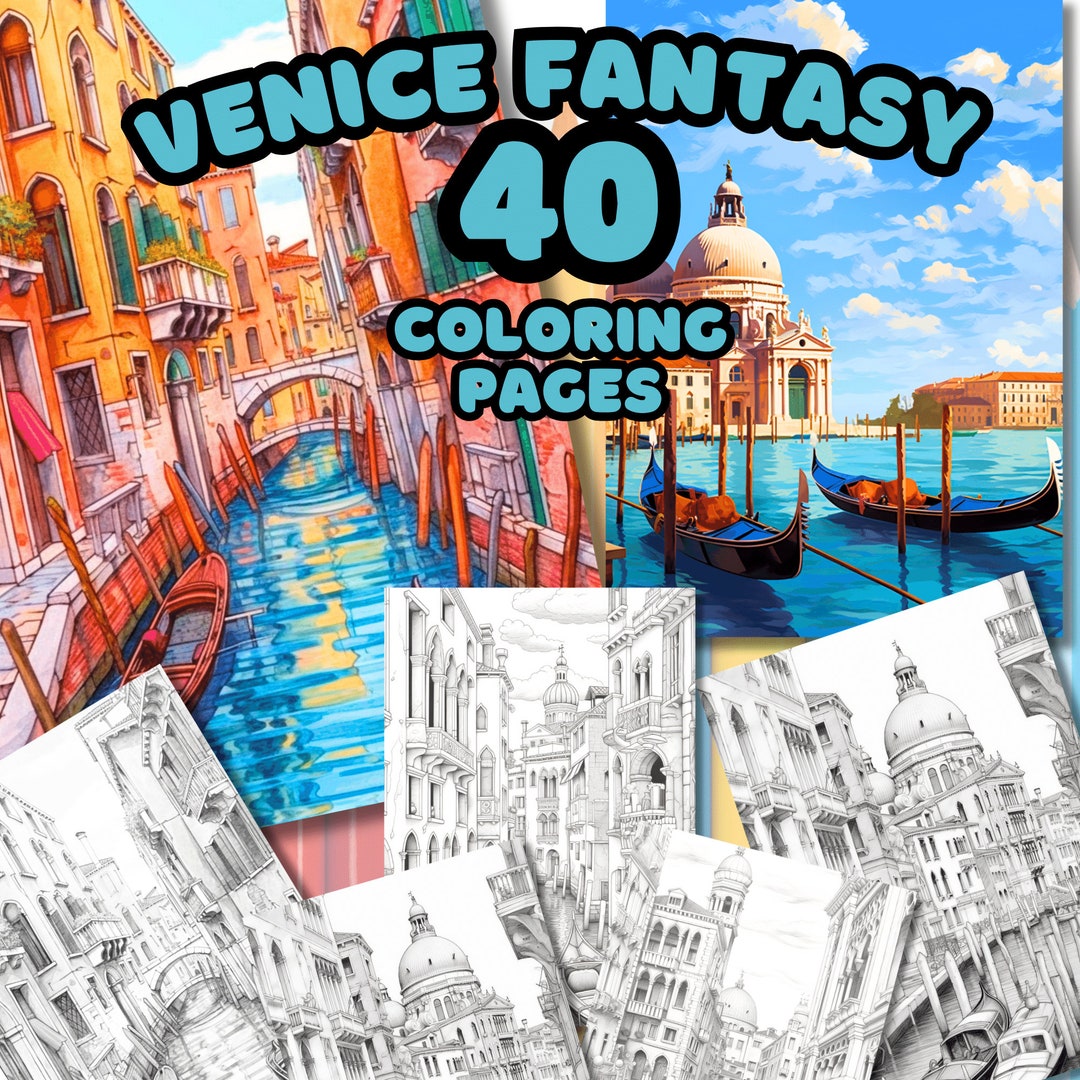 Venice Color Page: Instant Download Travel Art, Italy Scenery With ...