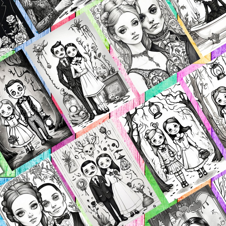 Weird Family Color Page Printable Adult Coloring Book Fantasy & Creepy ...