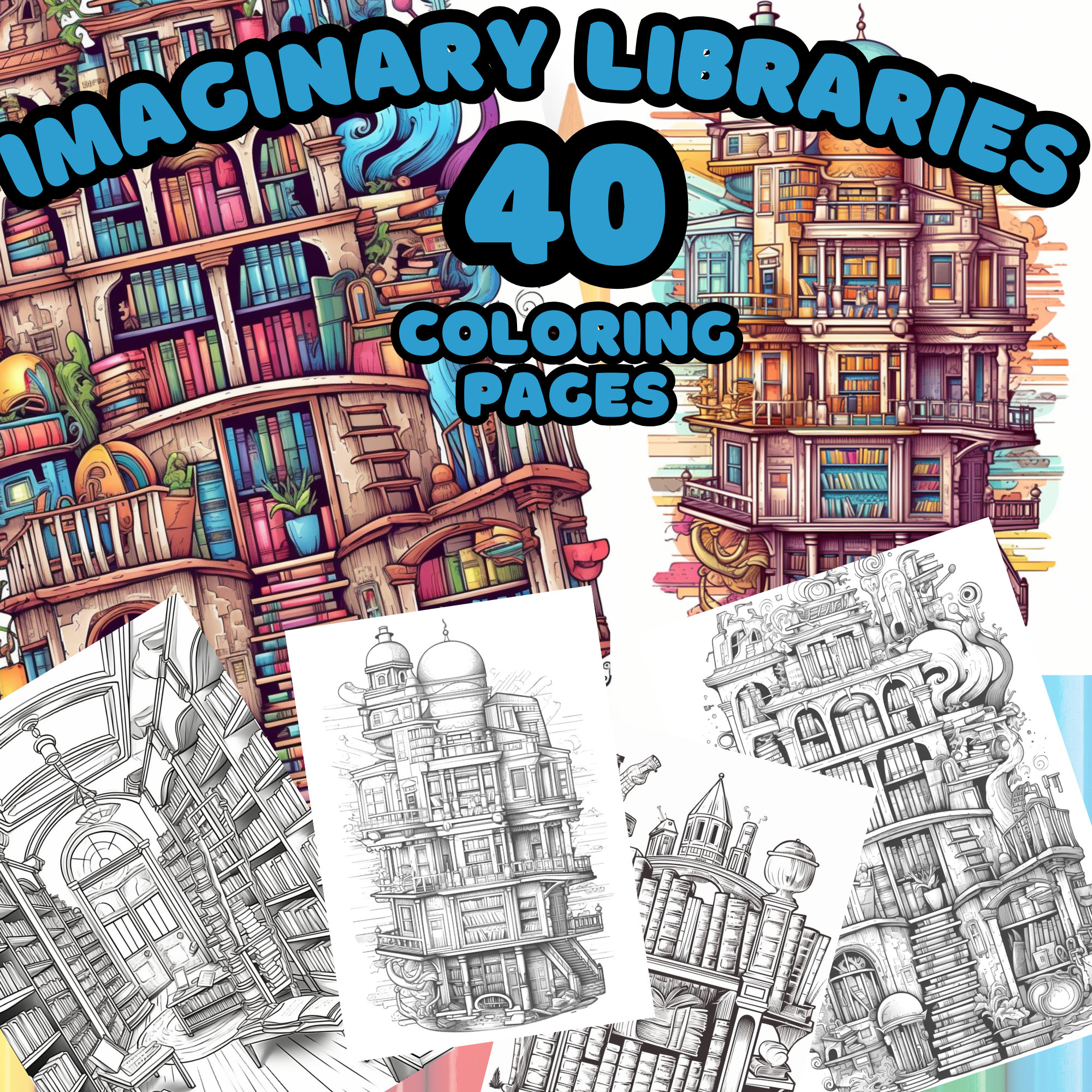 Library Themed Coloring Pages