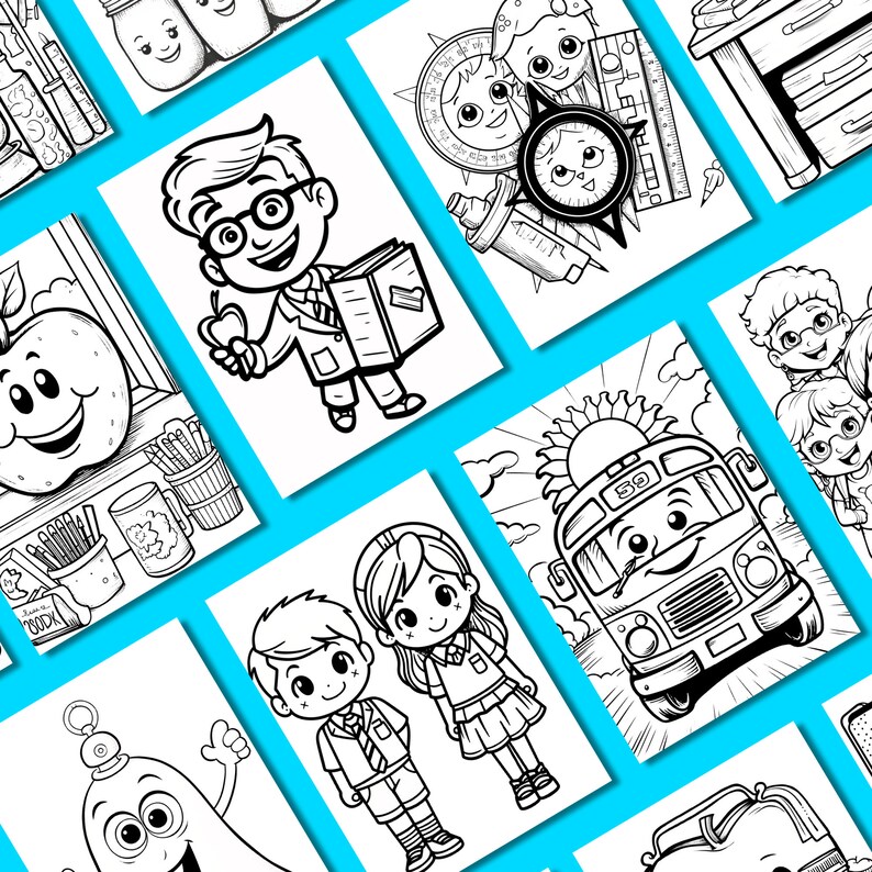 Back to School Coloring Pages: First Day Printables, Classroom ...