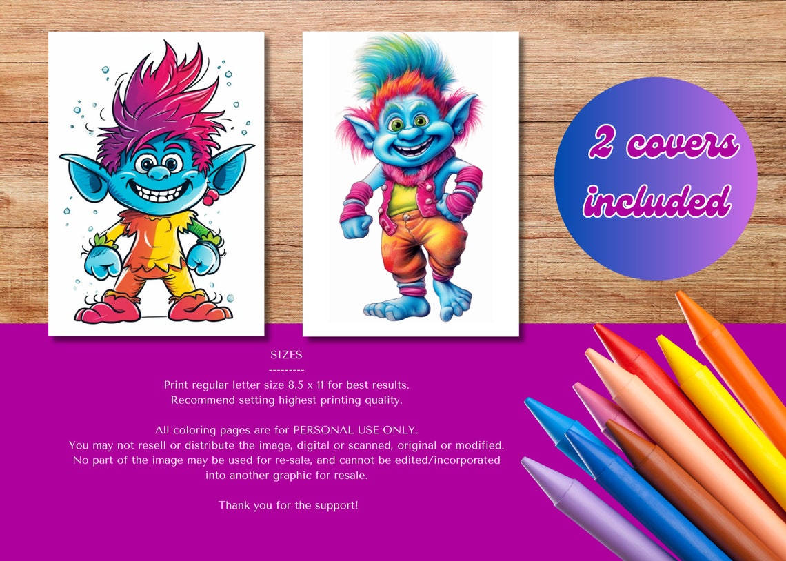 45 Trolls Coloring Pages Kawaii Style Trolls Coloring Pages Cute Troll ...