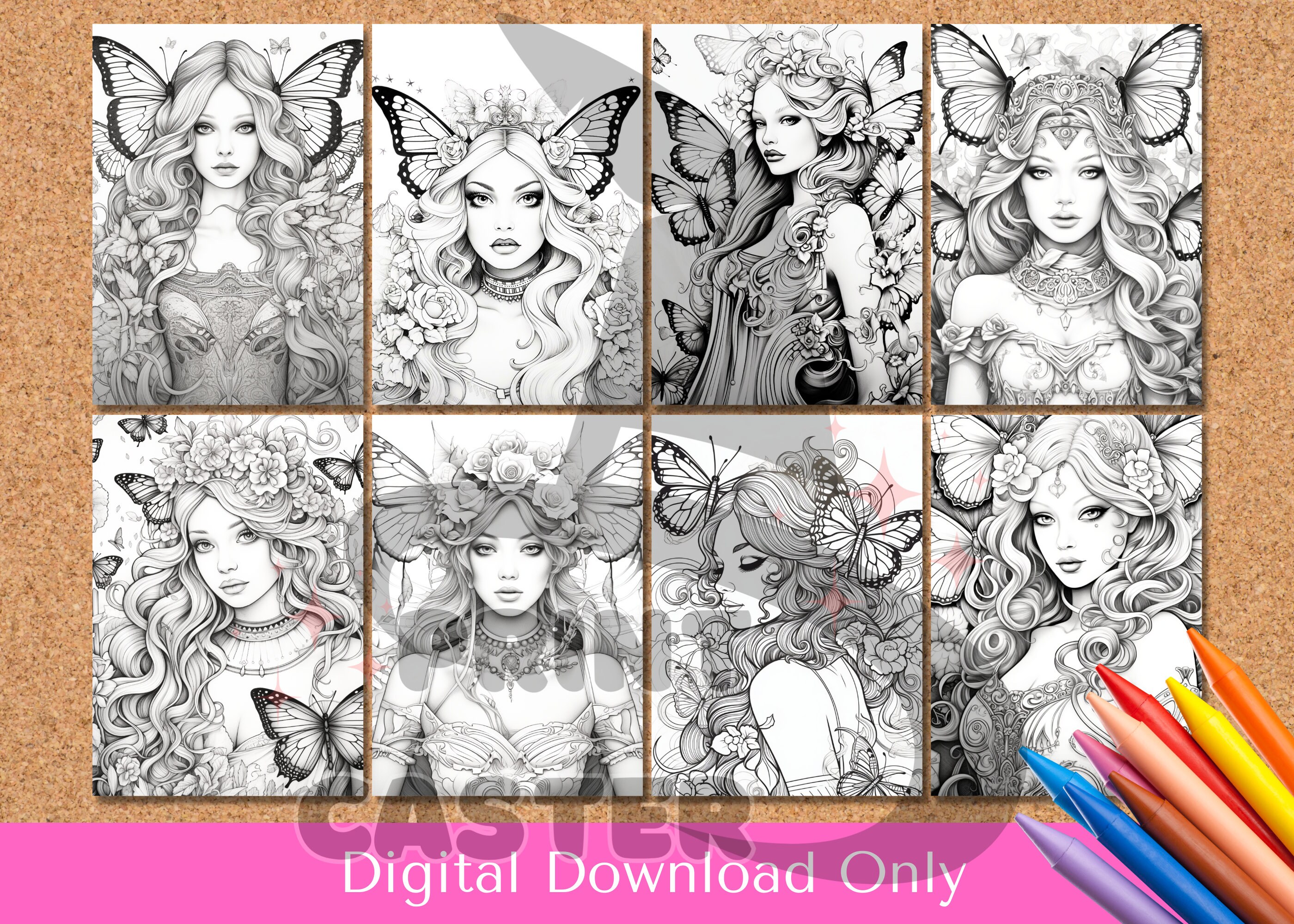 Butterfly Coloring Printable PDF Butterfly Beauties Coloring Page ...