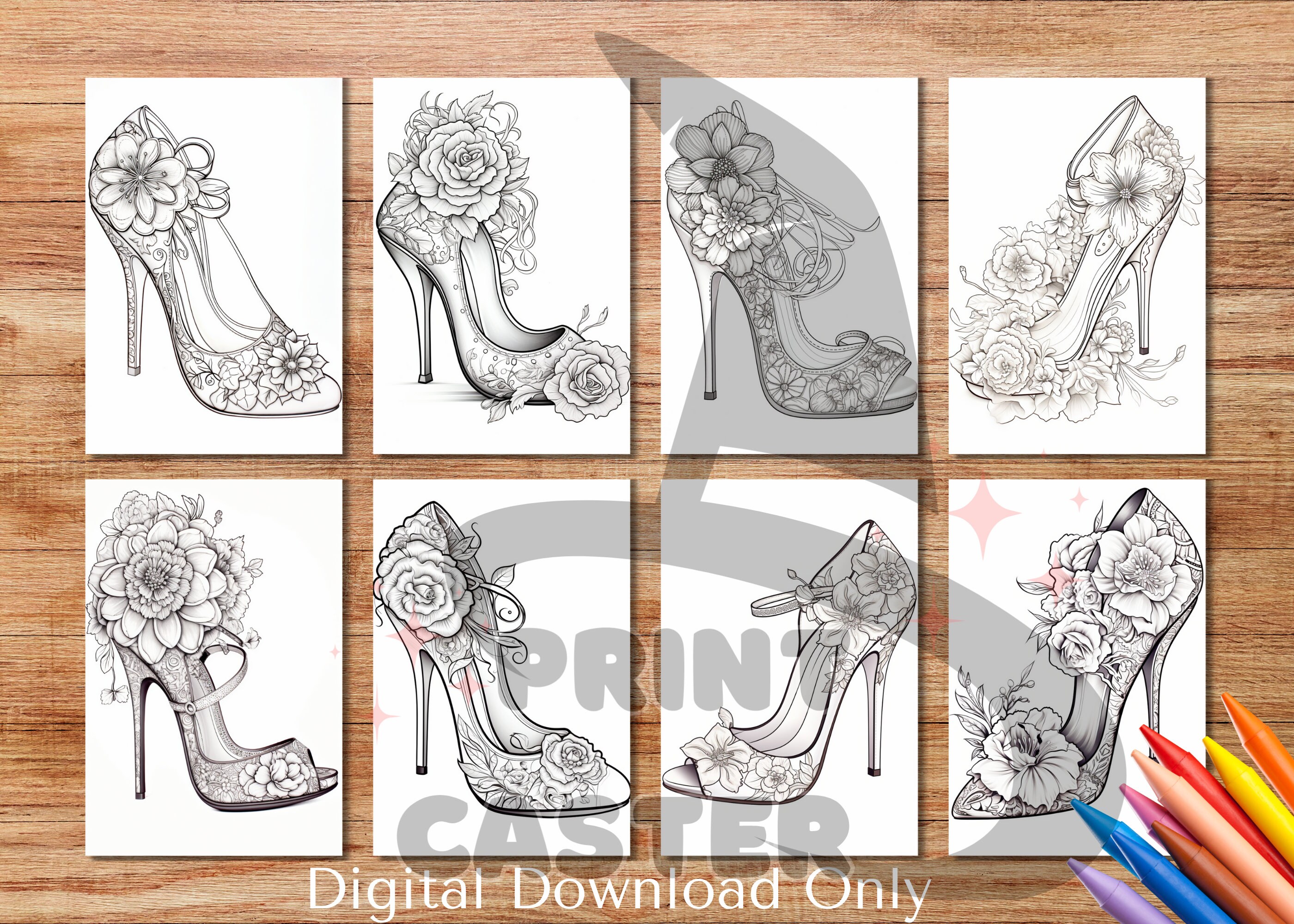 High Heels Coloring Pages - Fashion and Art for Kids and Adults ...