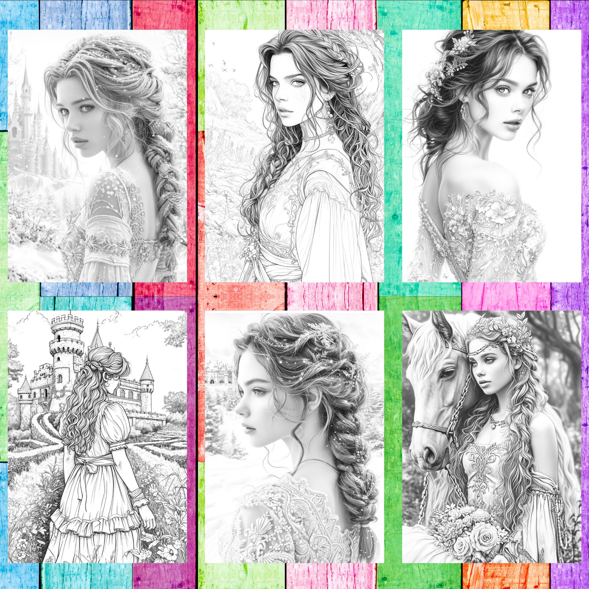 Royal Princess Coloring Book Pages Magical Princess Themes Printable ...