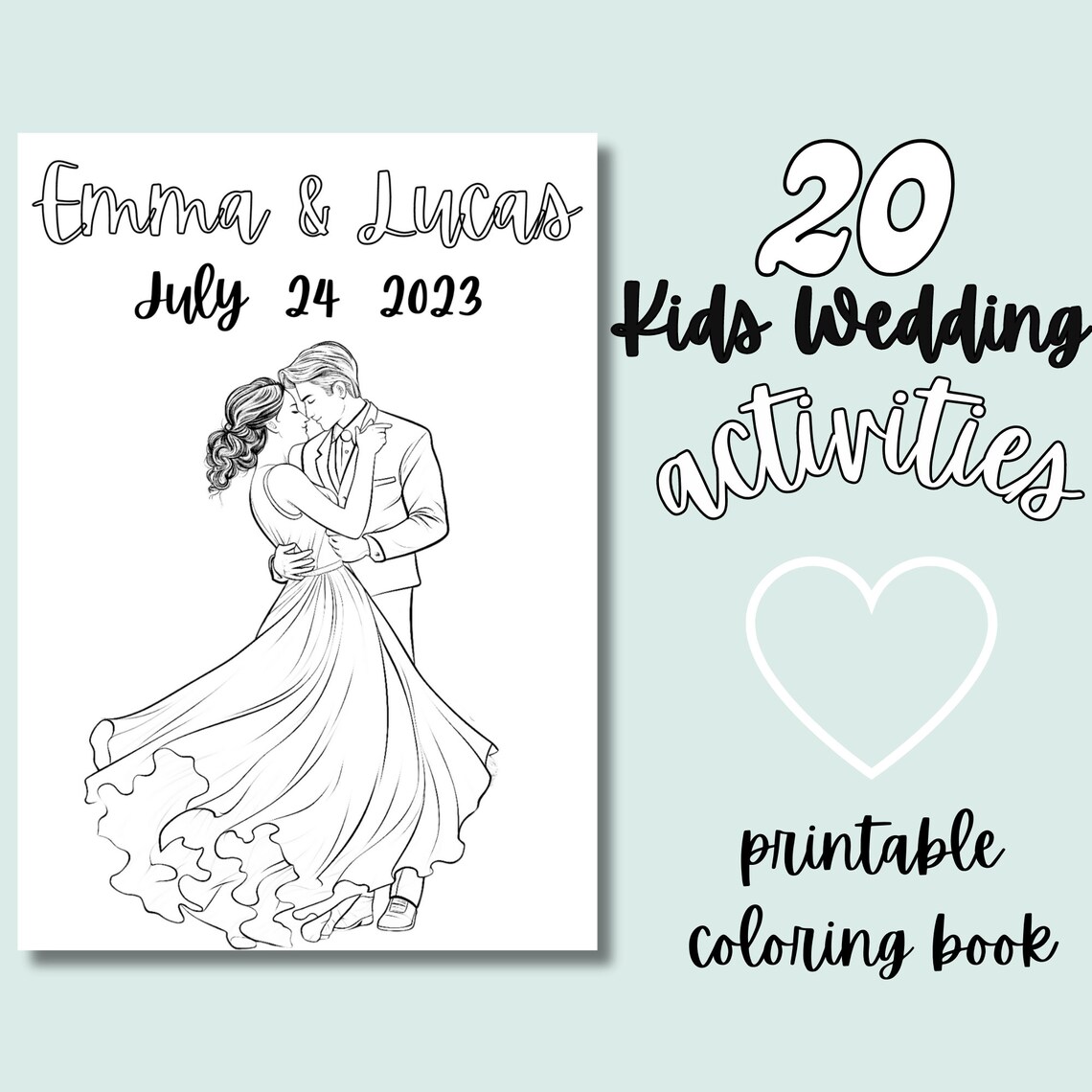 Kids' Wedding Activities: Coloring Book & Activity Pages A Fun Wedding ...