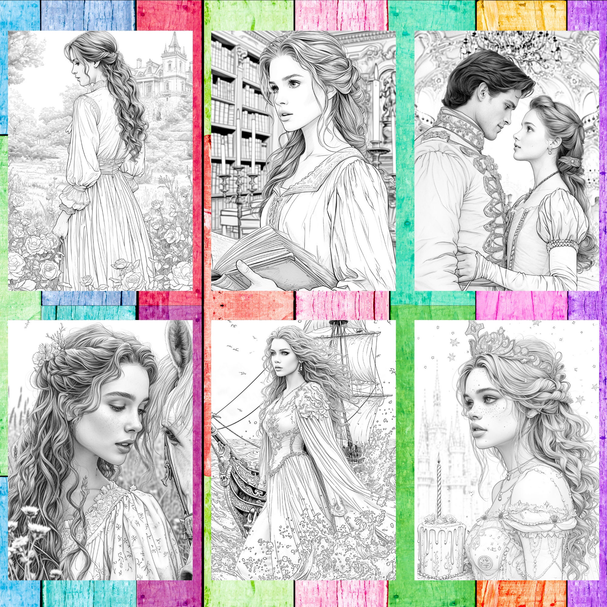 Royal Princess Coloring Book Pages Magical Princess Themes Printable ...
