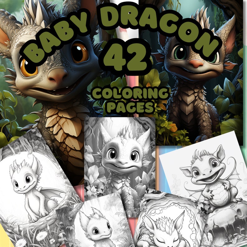Enchanting Baby Dragon Coloring Pages: A Fantasy Collection for Kids ...