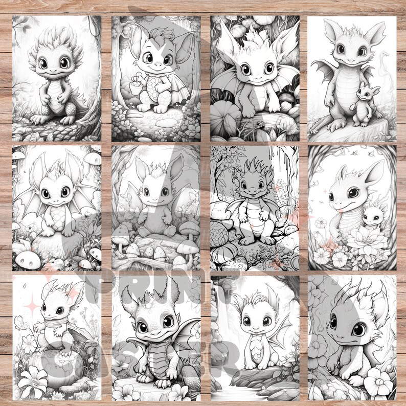 Enchanting Baby Dragon Coloring Pages: A Fantasy Collection for Kids ...