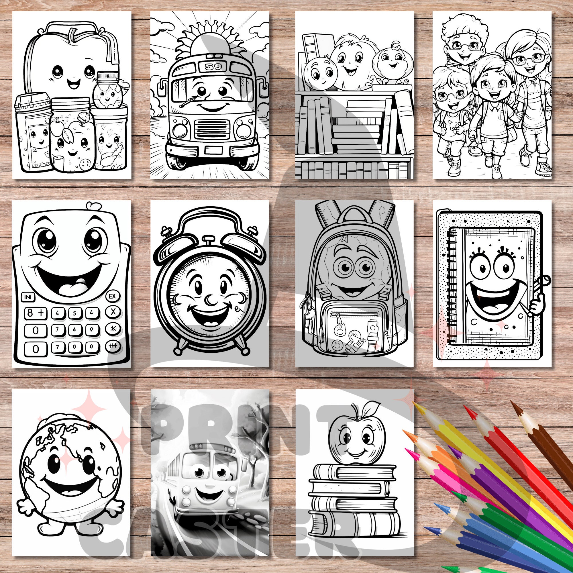 Back to School Coloring Pages: First Day Printables, Classroom ...