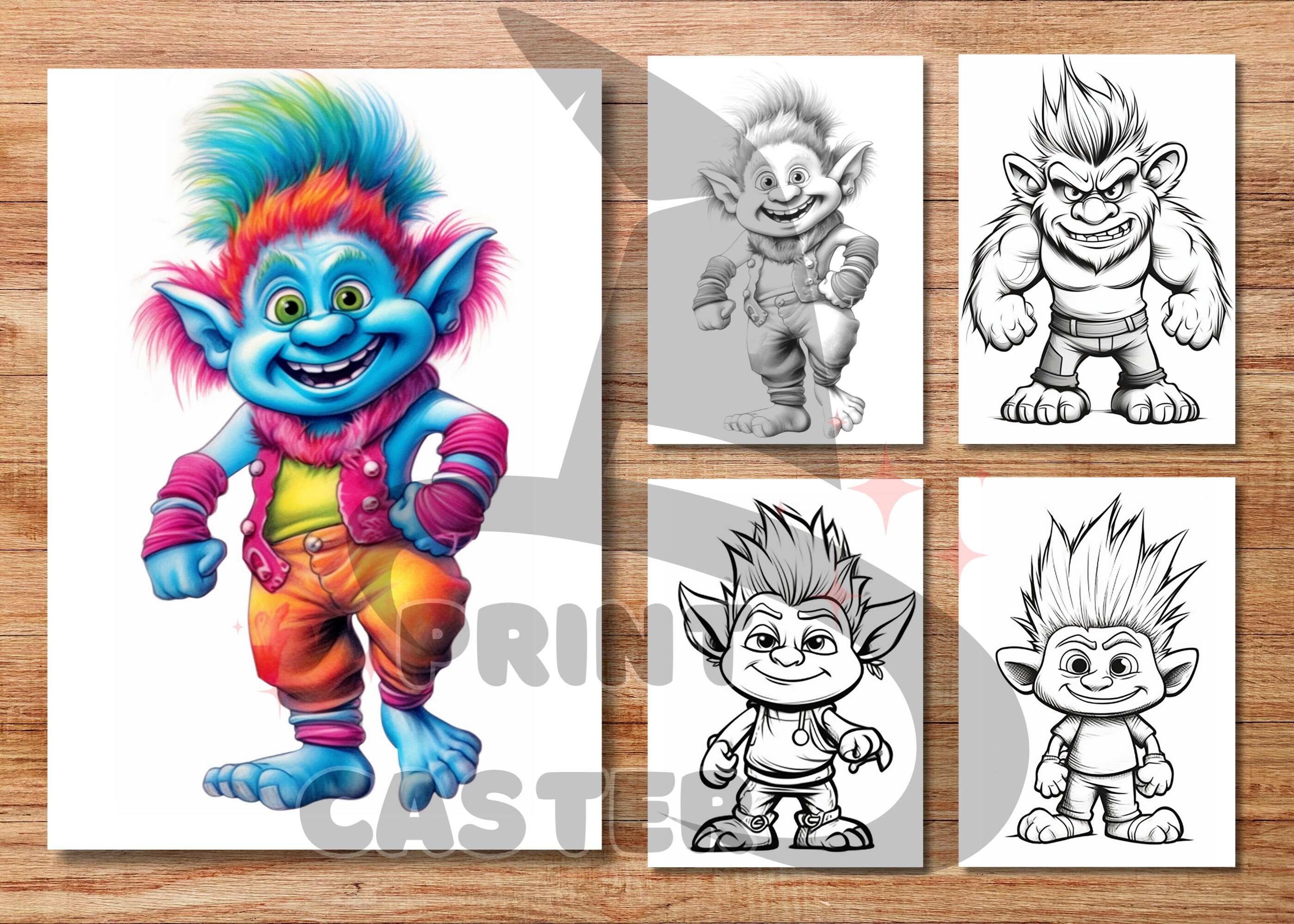 45 Trolls Coloring Pages | Kawaii Style Trolls Coloring Pages | Cute ...