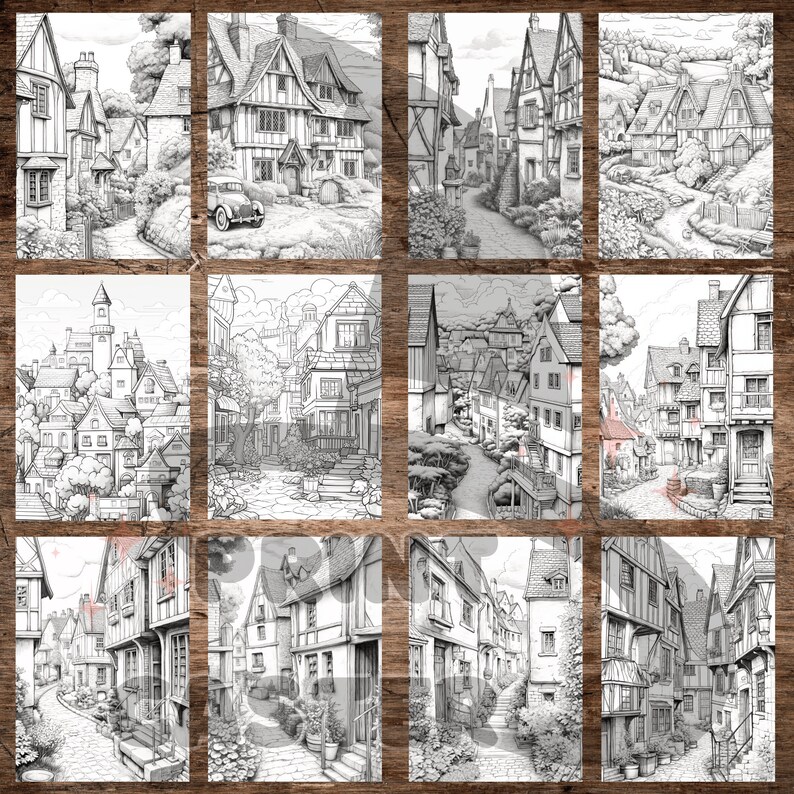 Strasbourg Houses Color Pages: Instant Download PDF, Adult Coloring ...