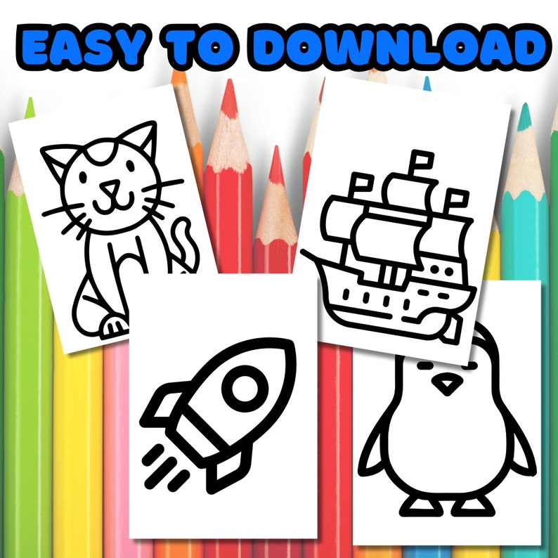 Easy Toddler Color Pages: Digital Download, Simple & Big Coloring ...
