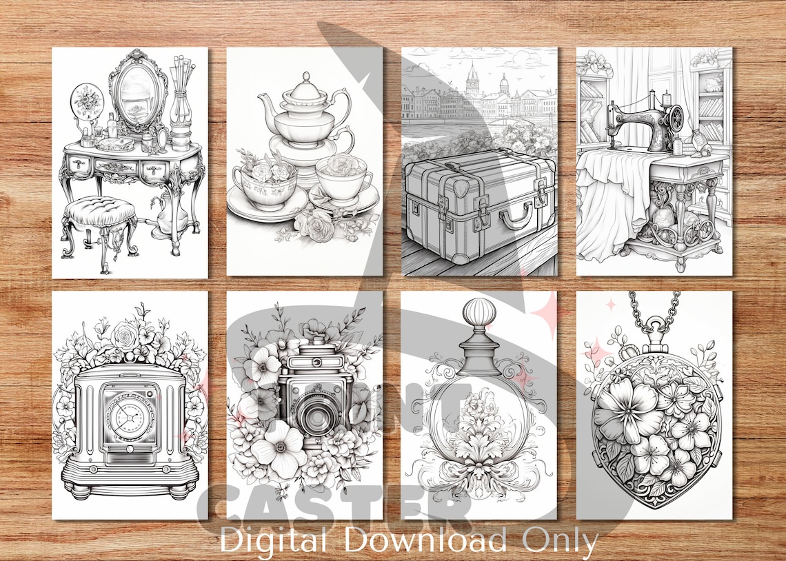 Relive the Past With Intricate Vintage Time Coloring Pages Detailed ...