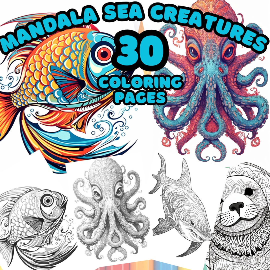 Sea Animal Coloring Book Pages 30 Under the Sea Coloring Pages Ocean ...