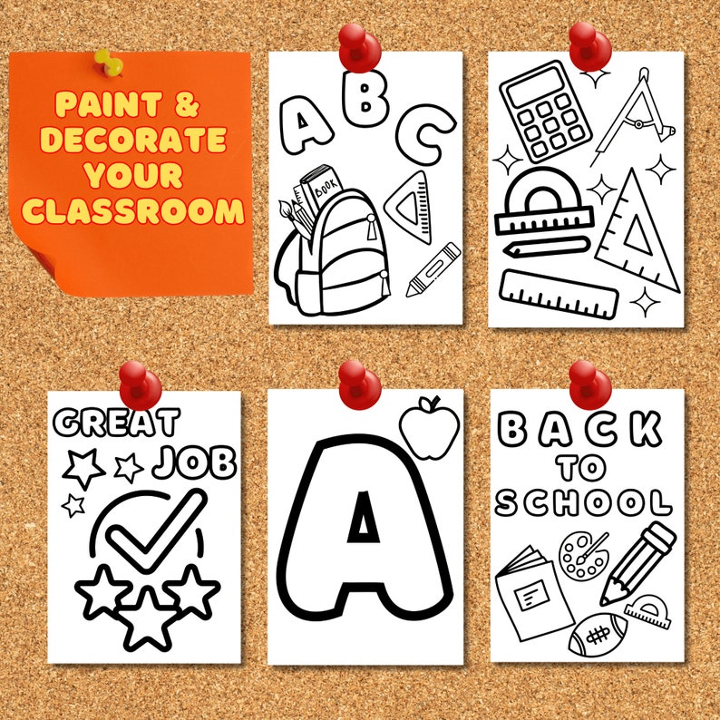 Back to School: ABC Printable Alphabet Coloring Kids' - Etsy