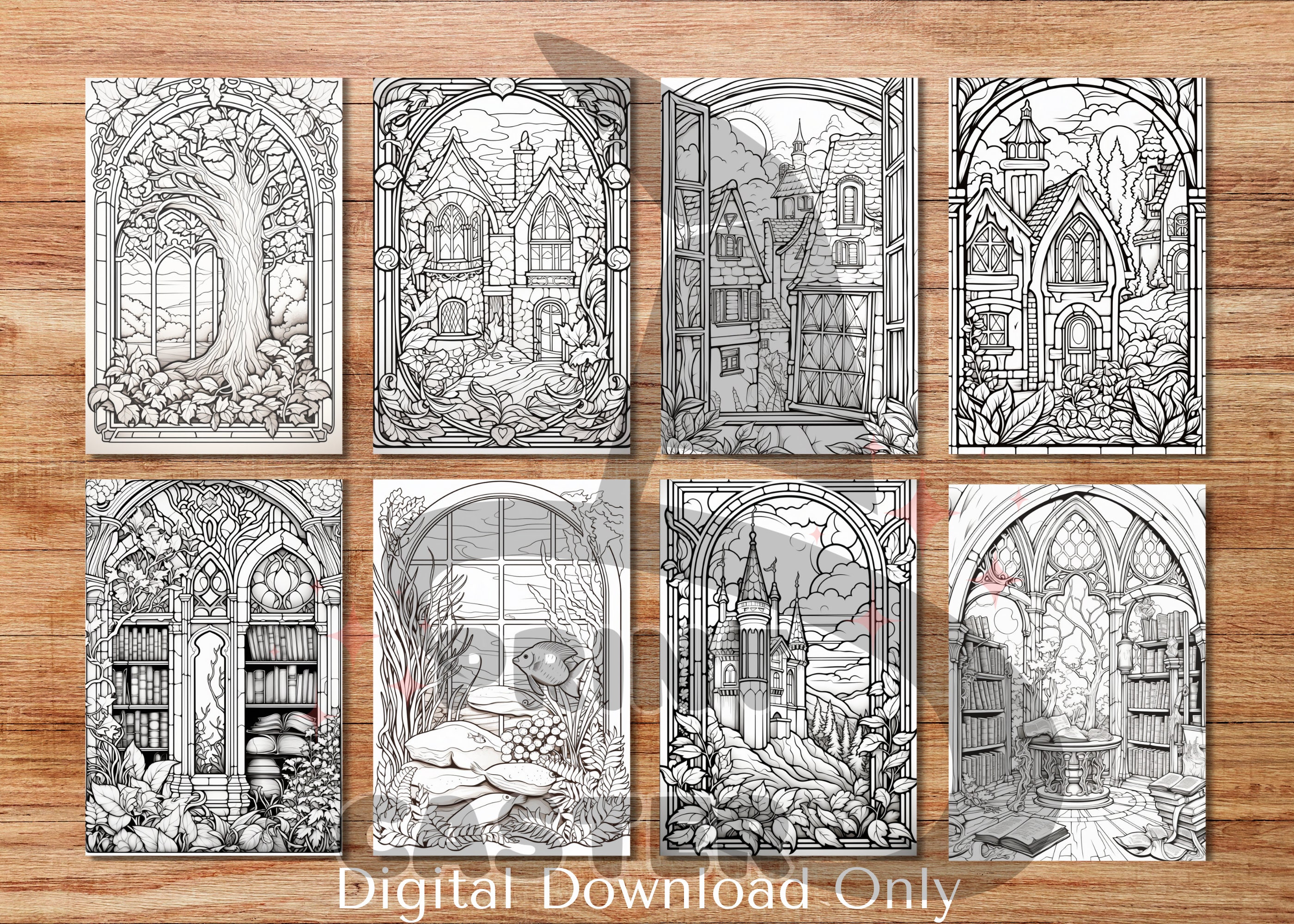 Imaginary Window Coloring Pages - Fun and Detailed Designs for Kids and ...