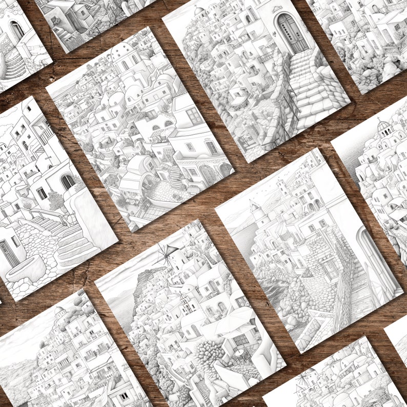 Greek Islands Coloring Pages, Summer Activity - Color Sheets, on ...