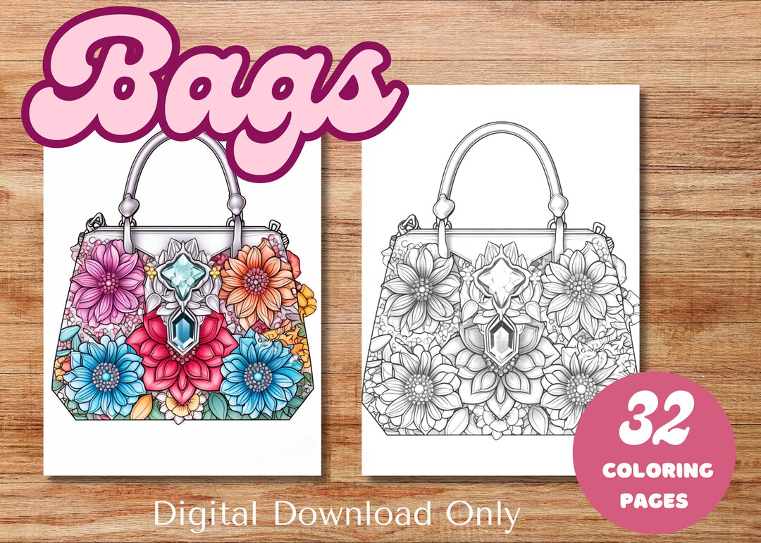 Kids Coloring Pages Bags Coloring Pages Explore the World - Etsy