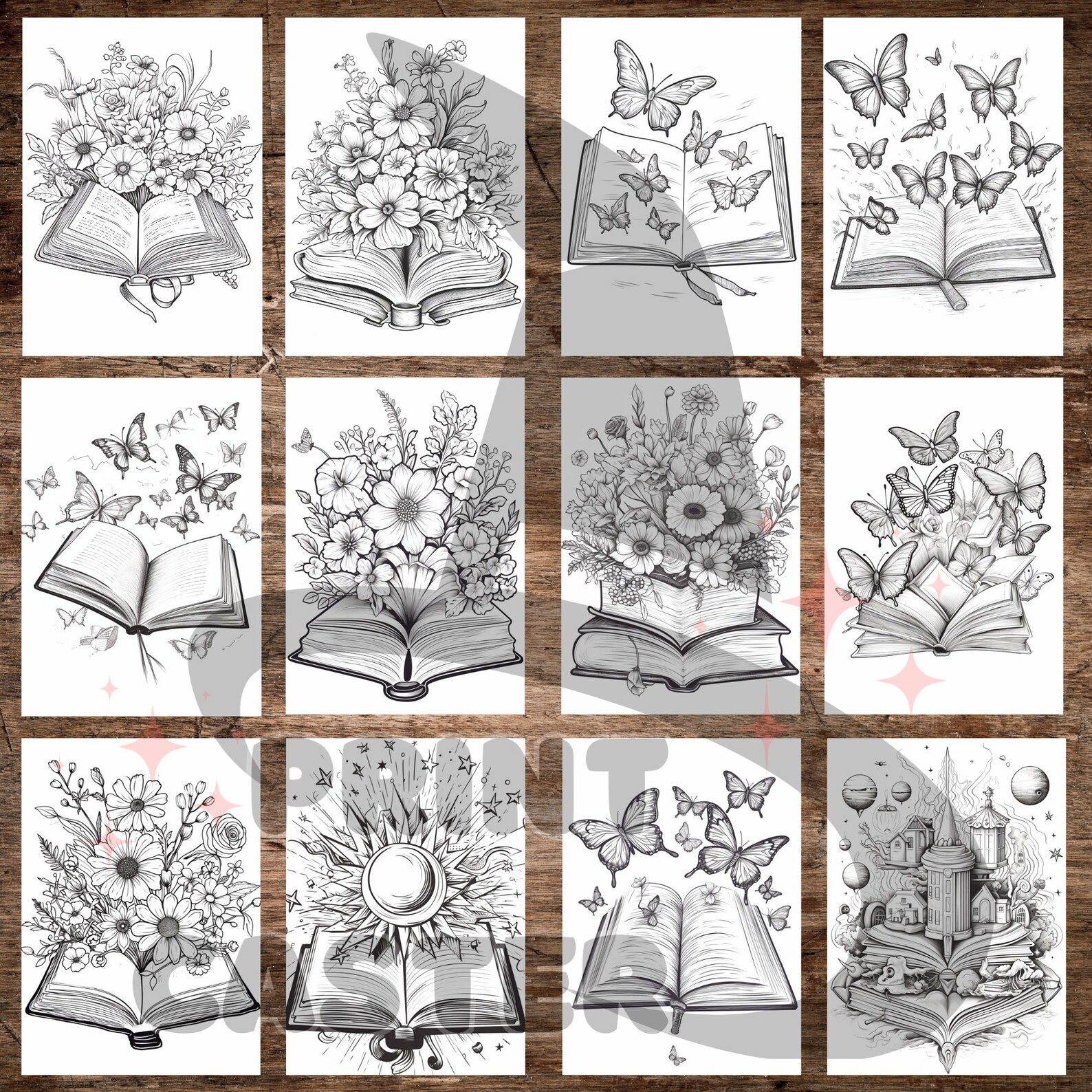 Book Tales Coloring Pages Coloring Pages Fantasy Ebook - Etsy