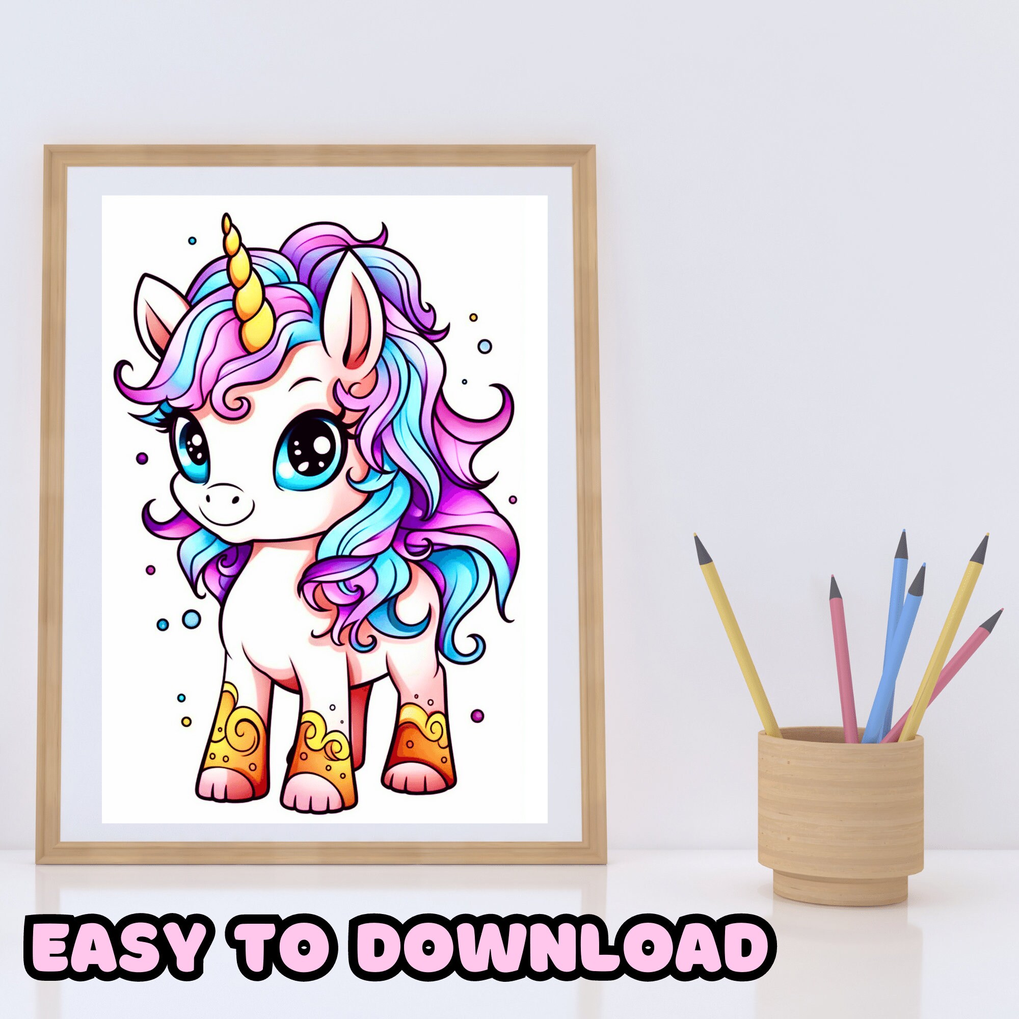 Unicorn Coloring Pages for Children: Enchanted Fun Fantasy DIY, Cute ...