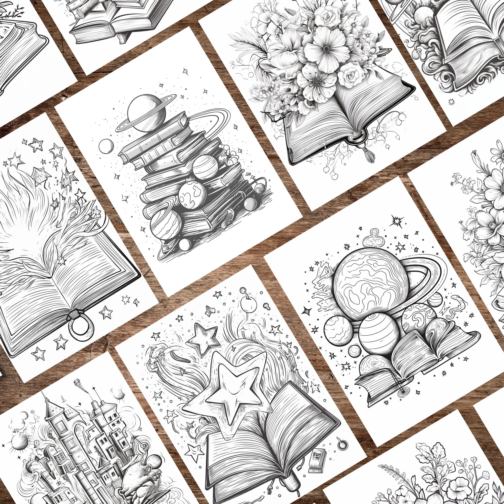 Book Tales Coloring Pages Coloring Pages Fantasy Ebook - Etsy