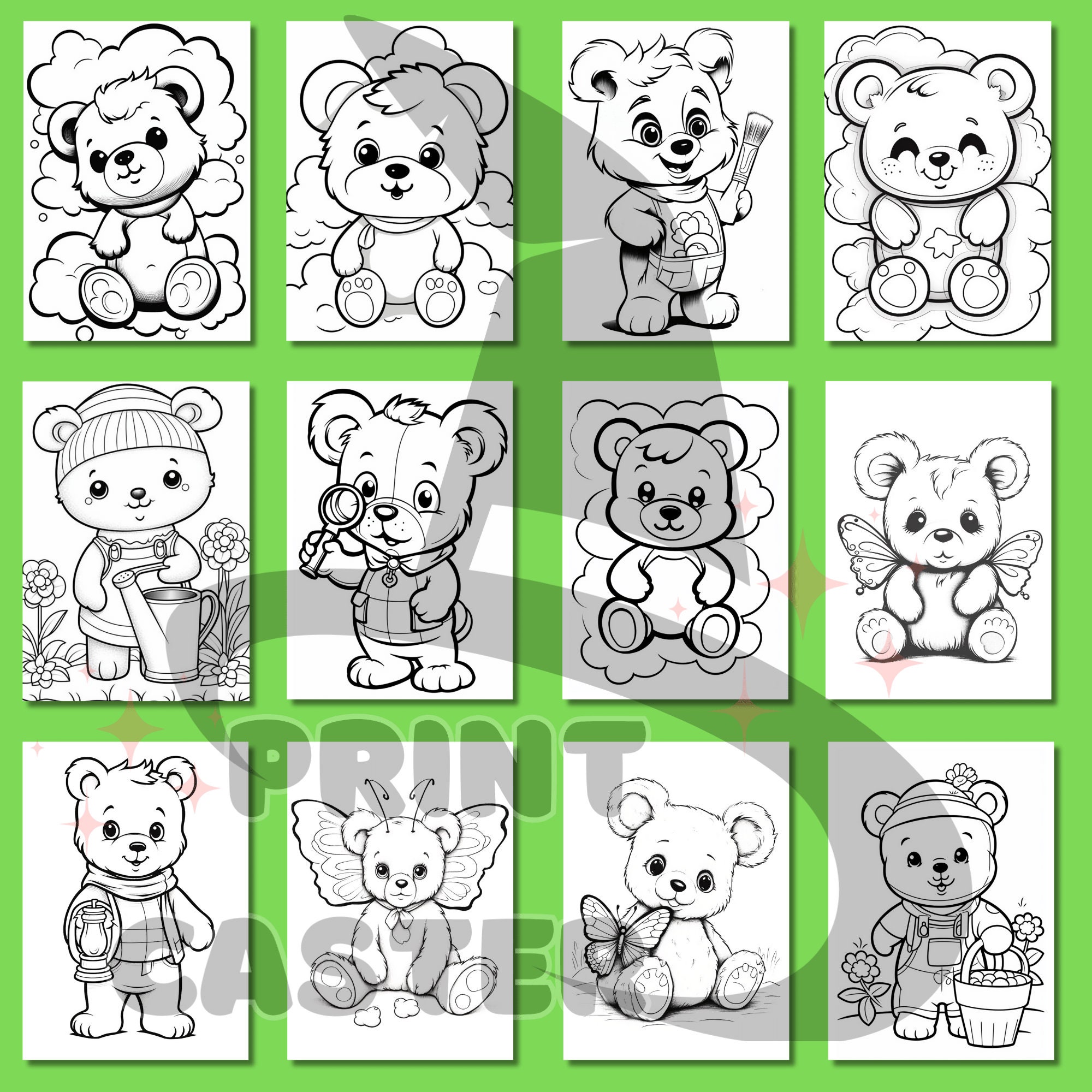 Cute Teddy Bear Coloring Pages: Vintage Teddy Bears, Animal Coloring ...