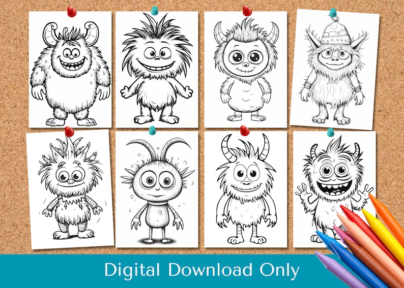 Alien Monster Coloring Pages Alien Drawings & Coloring Pages - Etsy