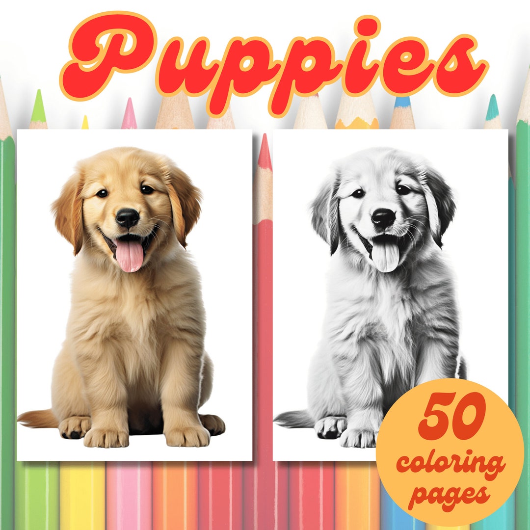 Playful Puppies Coloring Pages: Different Breeds Dog Coloring - Etsy