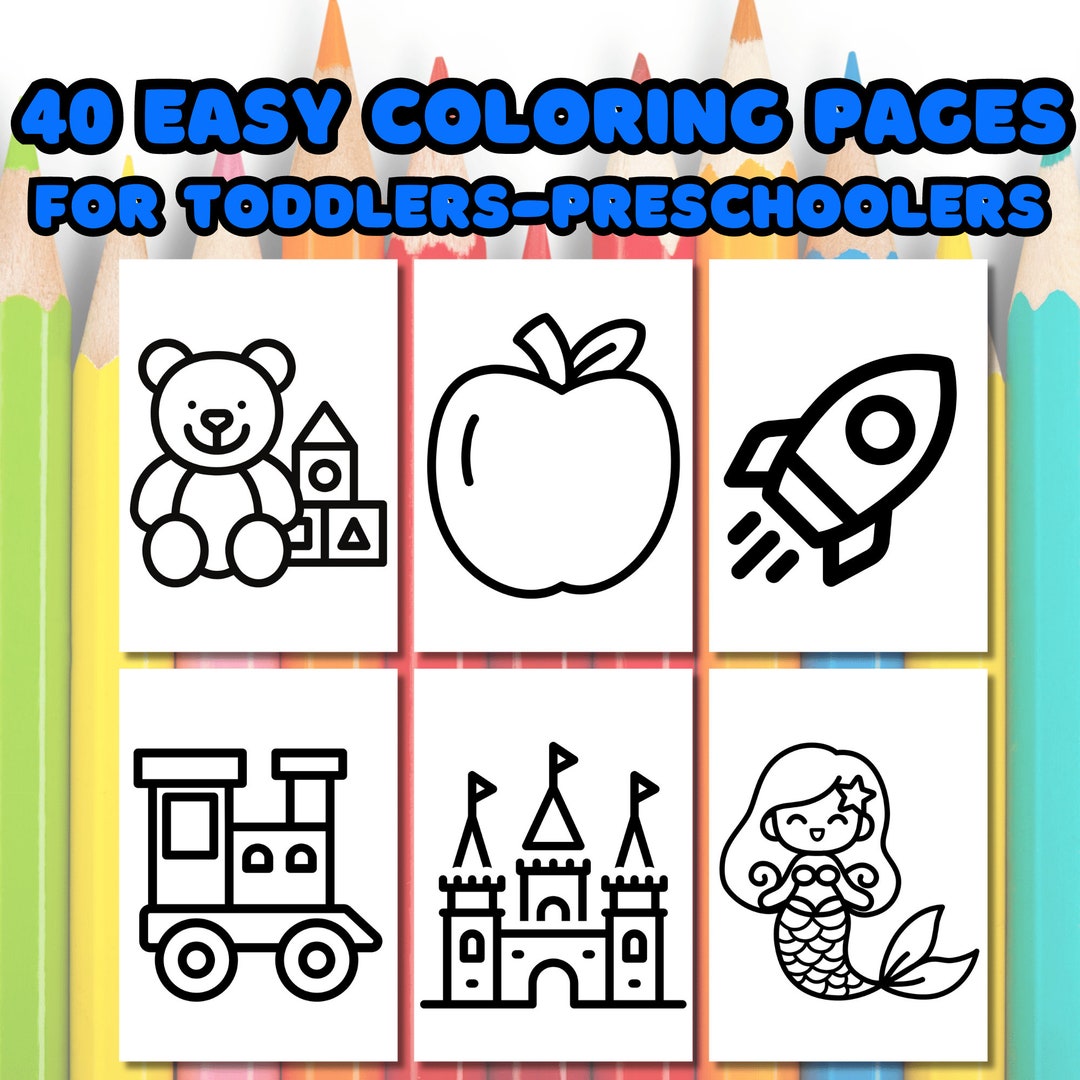 Easy Toddler Color Pages: Digital Download, Simple & Big Coloring ...