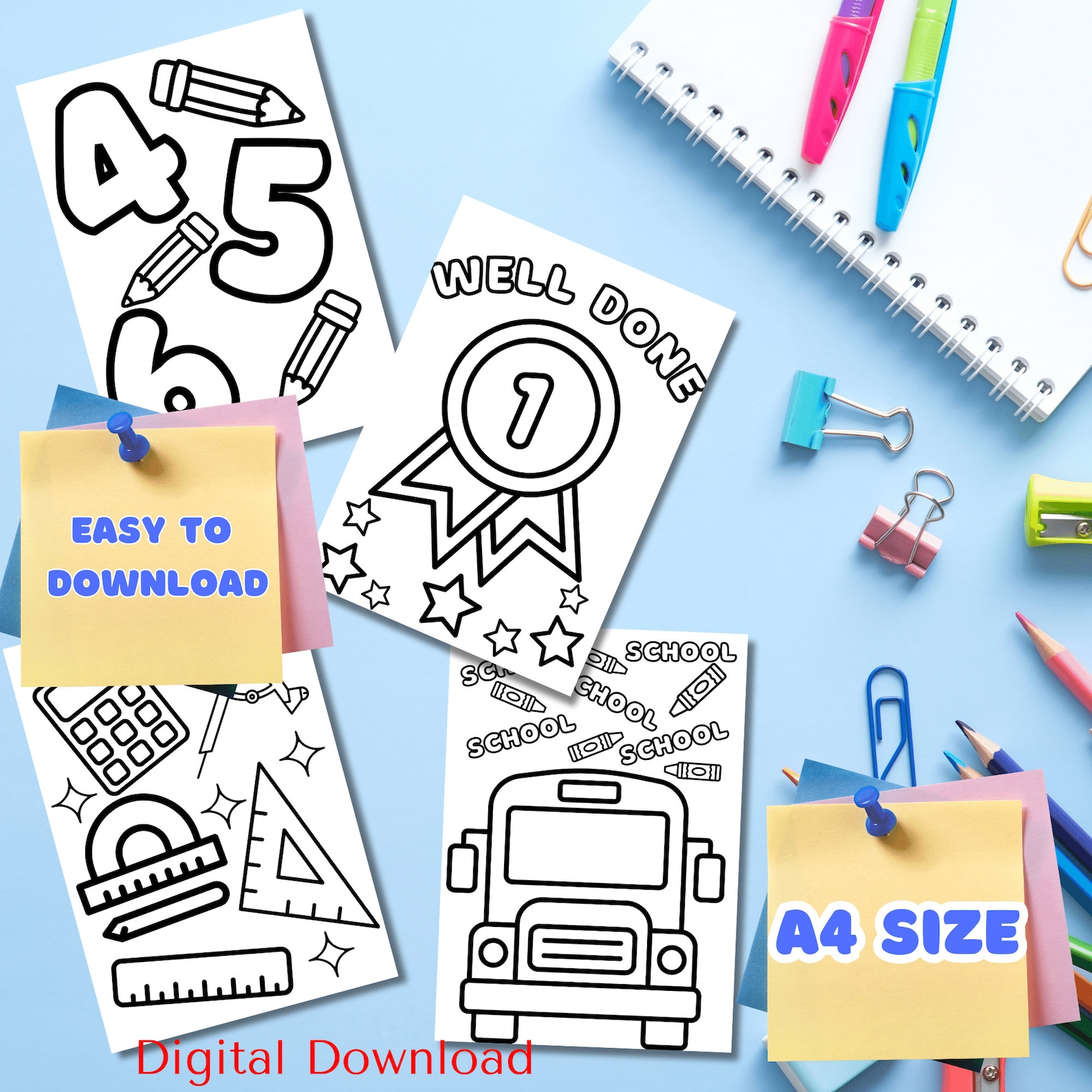 Back to School: ABC Printable Alphabet Coloring Kids' - Etsy