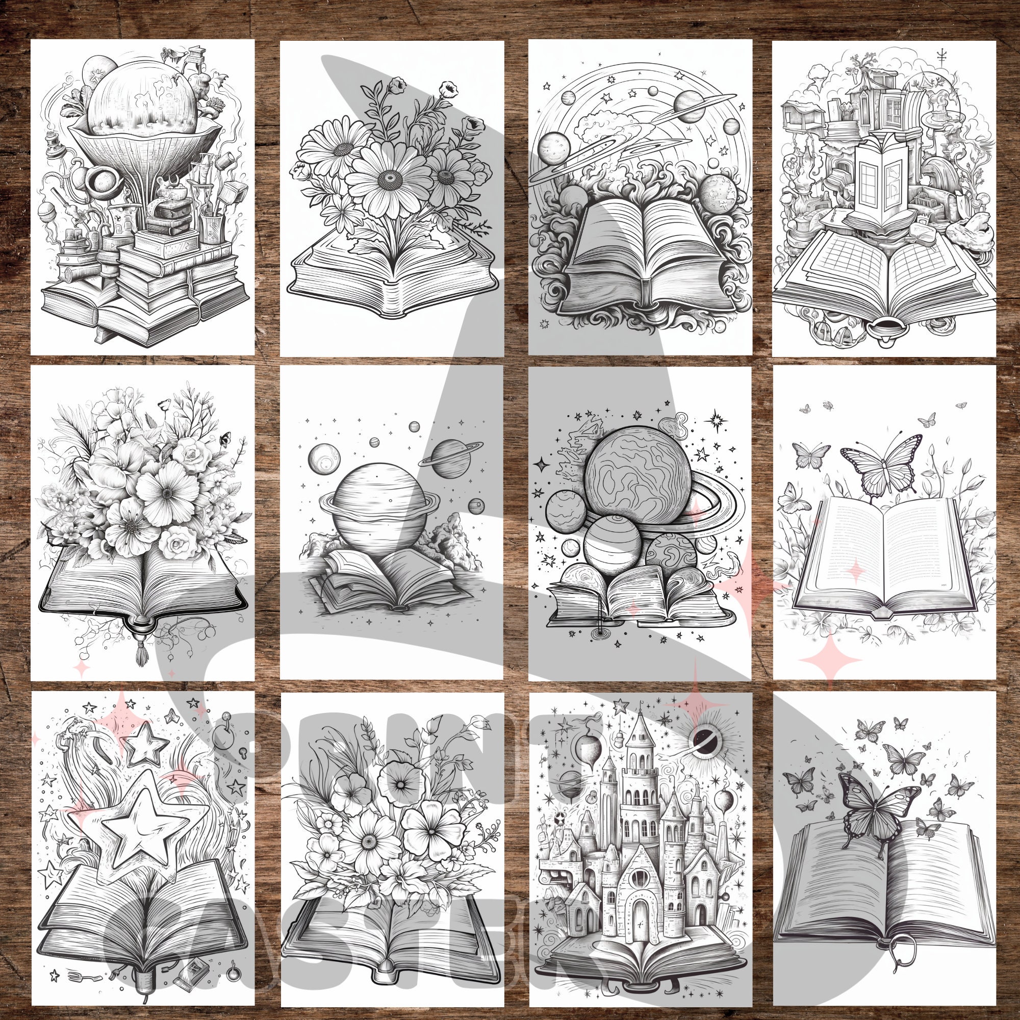 Book Tales Coloring Pages Coloring Pages Fantasy Ebook - Etsy