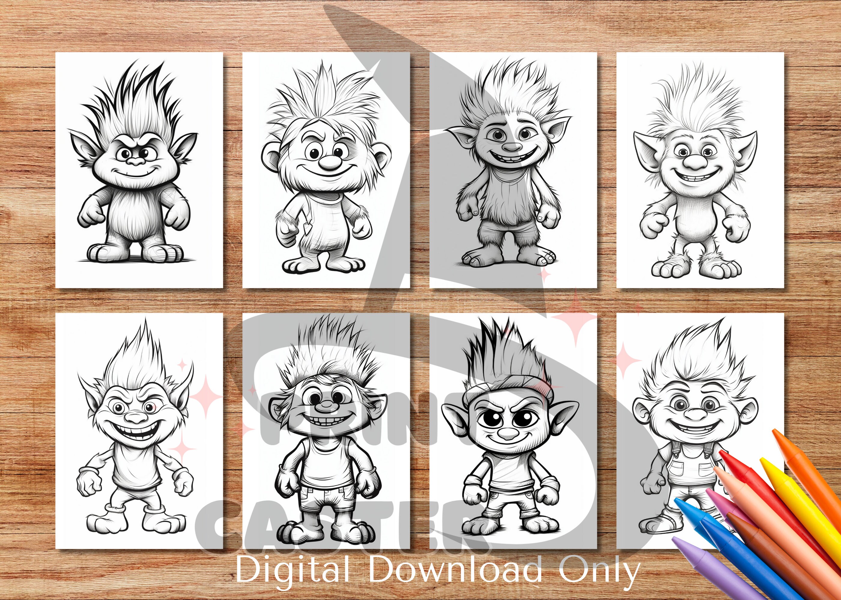 45 Trolls Coloring Pages | Kawaii Style Trolls Coloring Pages | Cute ...