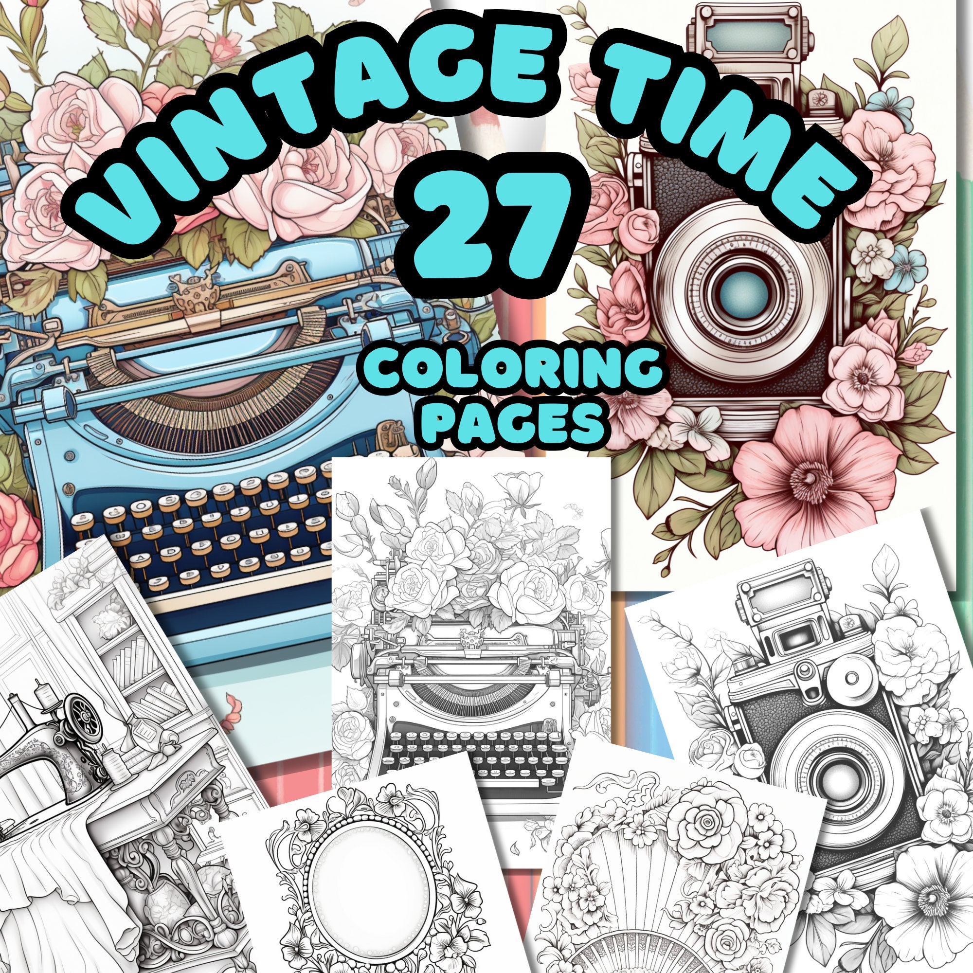 Relive the Past With Intricate Vintage Time Coloring Pages Detailed ...