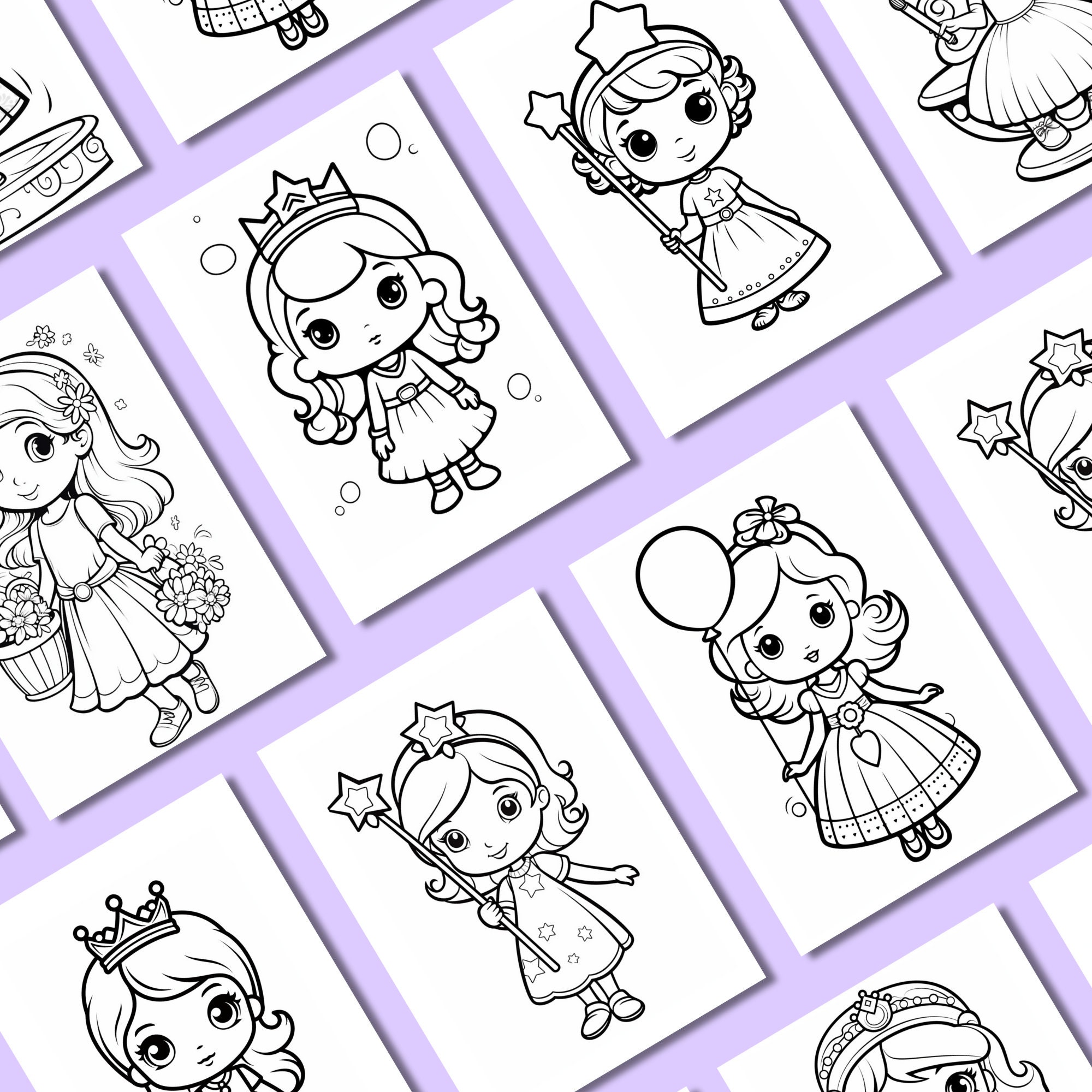 Princess Coloring Pages for Adults: Cute Princess Art Fantasy - Etsy