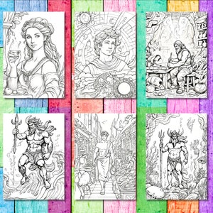 Greek Gods Coloring Pages Instant Download Adult Coloring Book ...