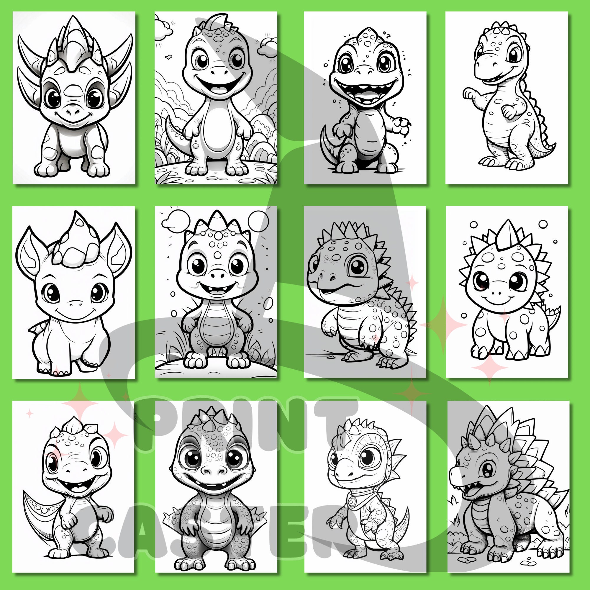 Dinosaur Coloring Pages: Adult & Kids Coloring Book, Boys Big Dinosaur ...