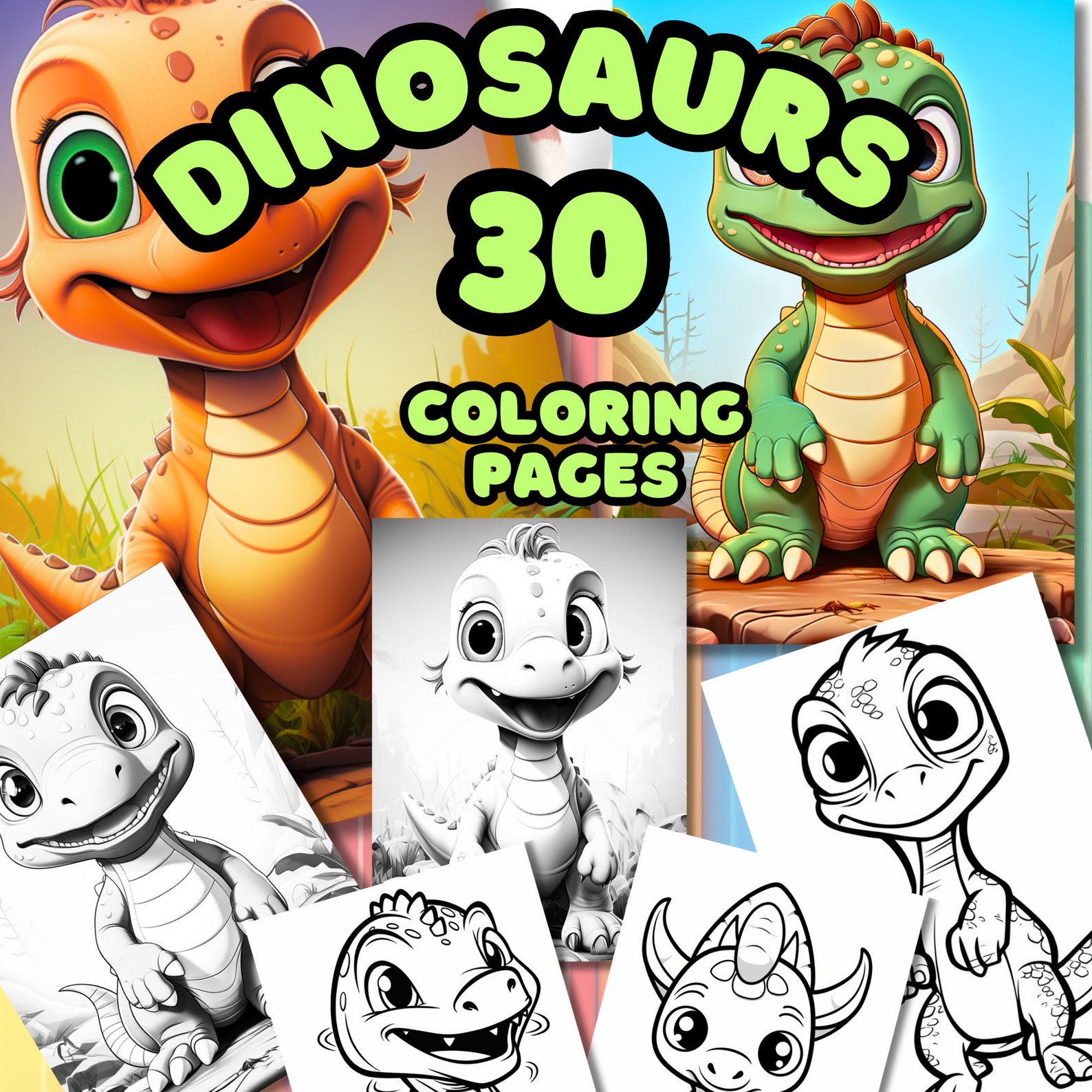 Dinosaur Coloring Pages: Adult & Kids Coloring Book, Boys Big Dinosaur ...