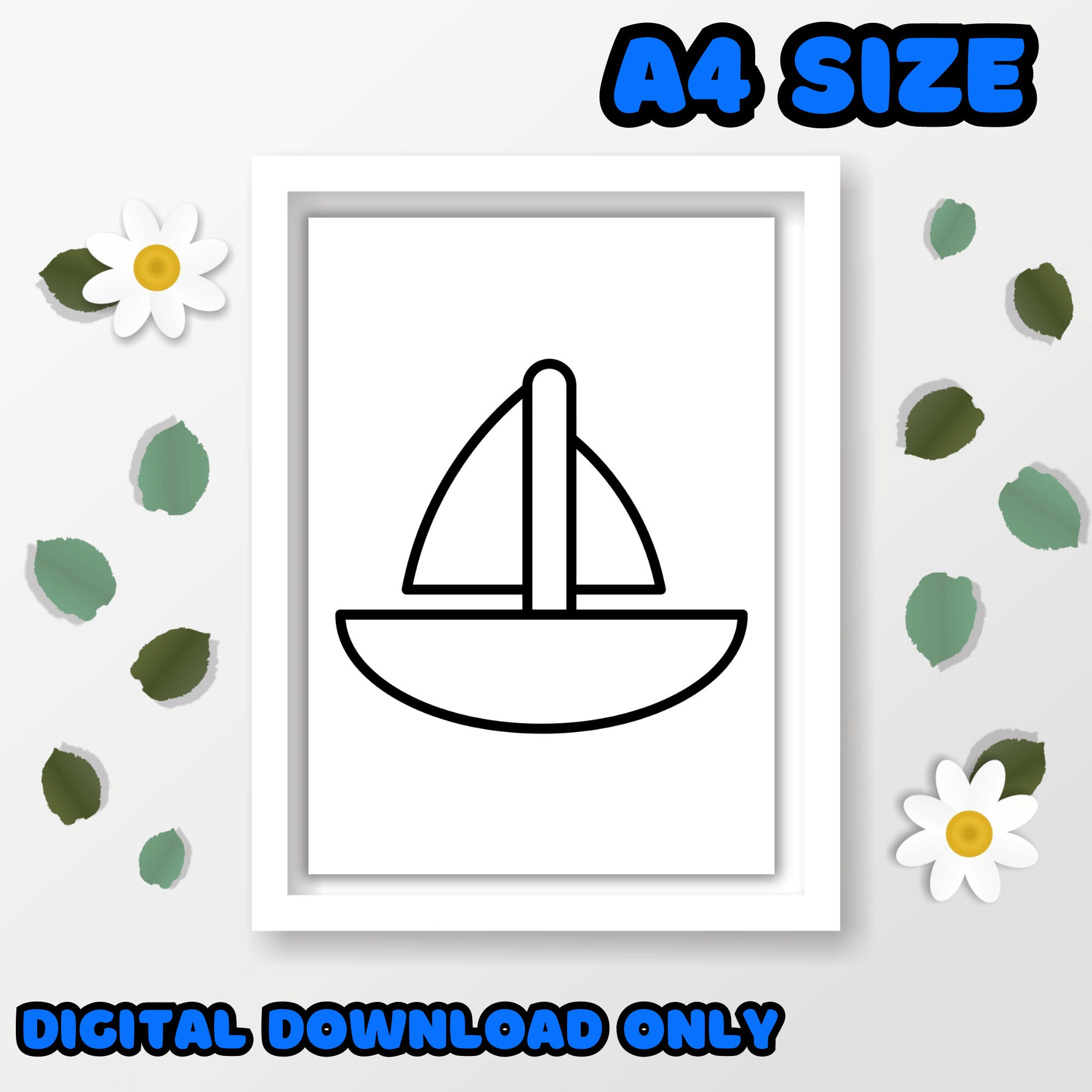 Easy Toddler Color Pages: Digital Download, Simple & Big Coloring ...