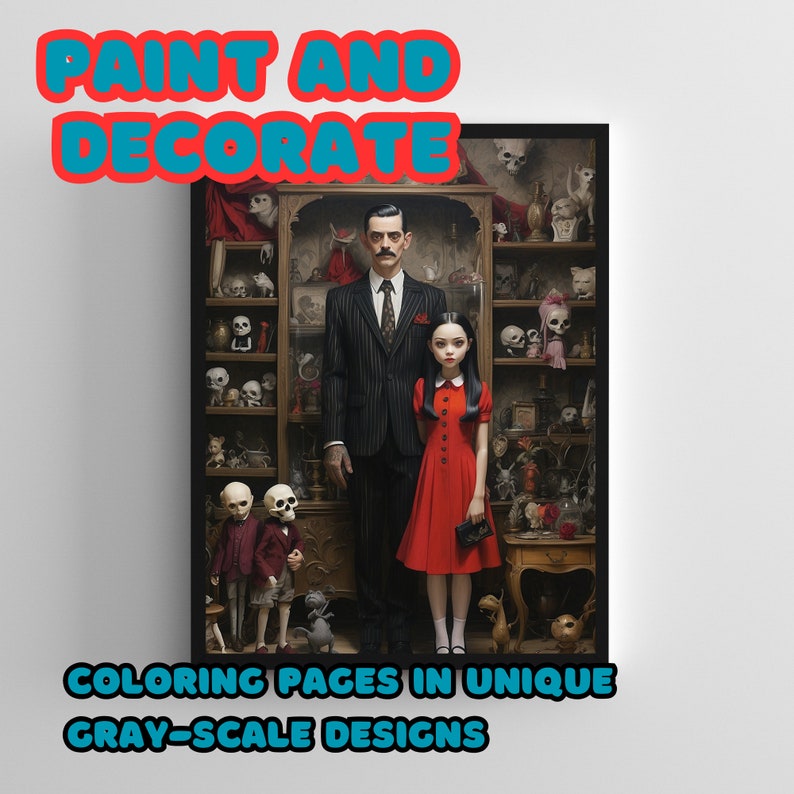 Weird Family Color Page Printable Adult Coloring Book Fantasy & Creepy ...