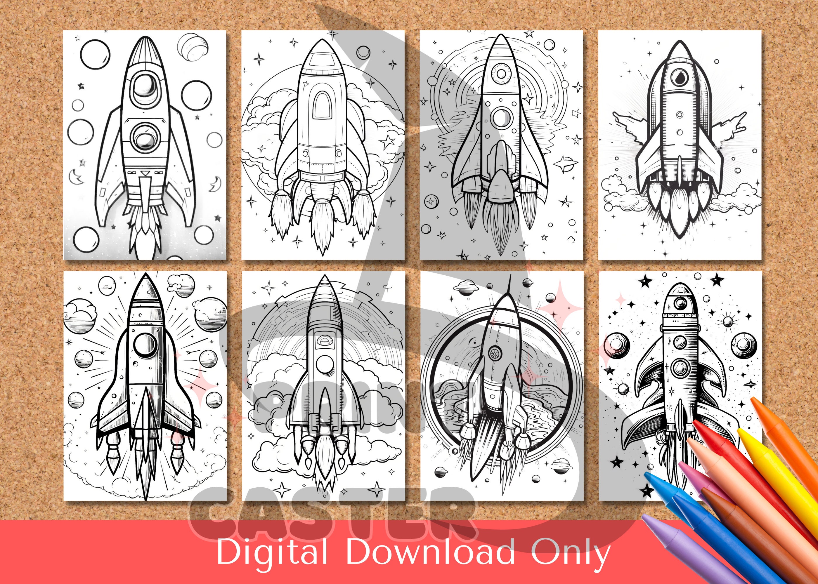 Space Coloring Pages | Space Rocket | Spaceship Printables | Space ...